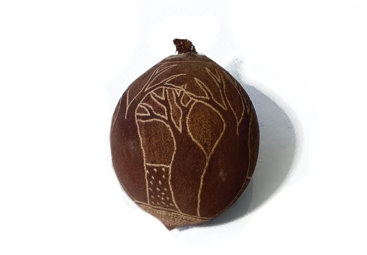Engraved Boab Nut (Large) :: Waringarri Arts